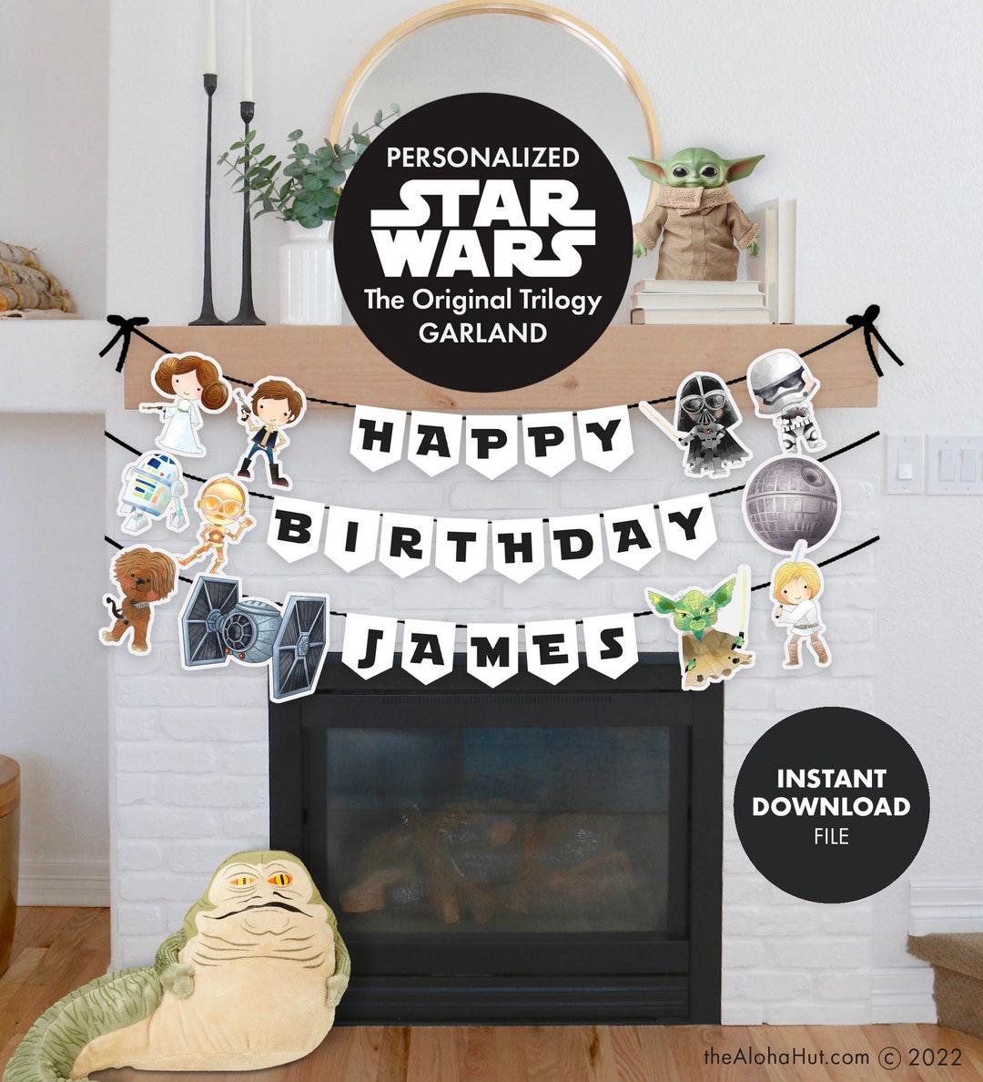 Personalized STAR WARS Kids Birthday Party Banner Garland Party ...