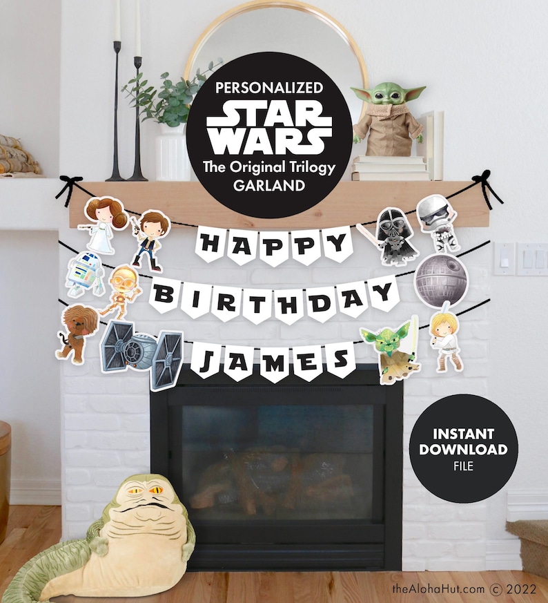Personalized STAR WARS Kids Birthday Party Banner Garland - Etsy