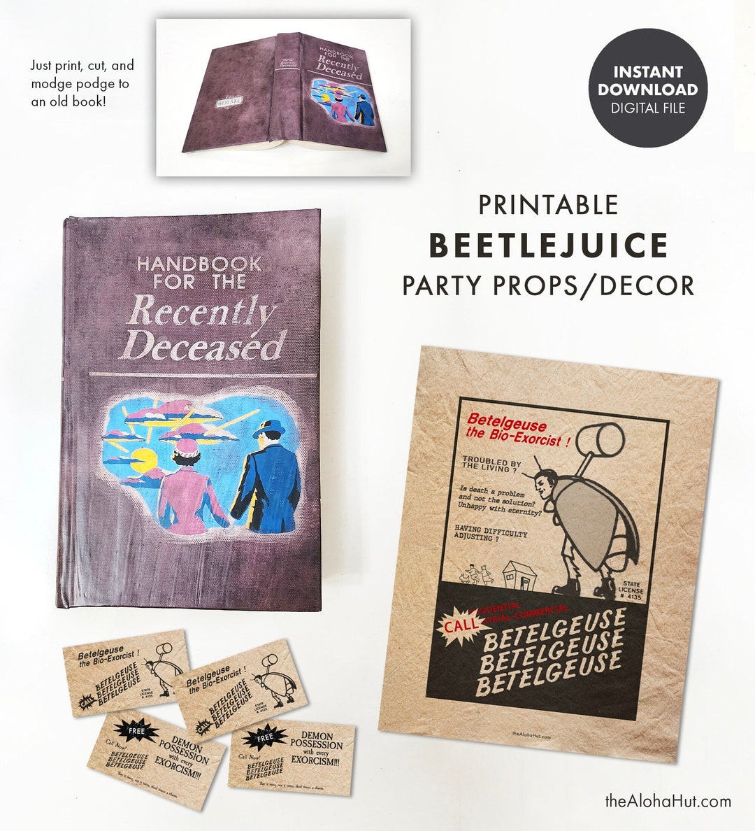 Manual imprimible de BEETLEJUICE PROPS para la portada del - Etsy México