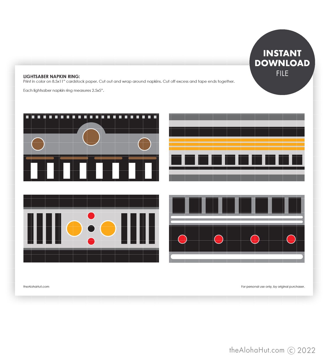 STAR WARS Party Lightsaber Napkin Rings Kids Birthday - Etsy