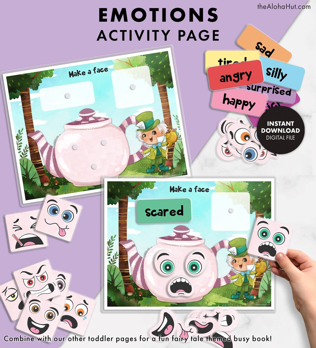 EMOTIONS Preschool Worksheets Activity Pages Busy Book Homeschool Alice ...