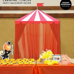 CARNIVAL CIRCUS Tent Photo Booth Decor Backdrop Kids Birthday Party ...