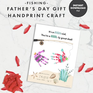 FATHER'S DAY Craft Gift Kids Fingerprint Handprint Footprint Craft Art ...
