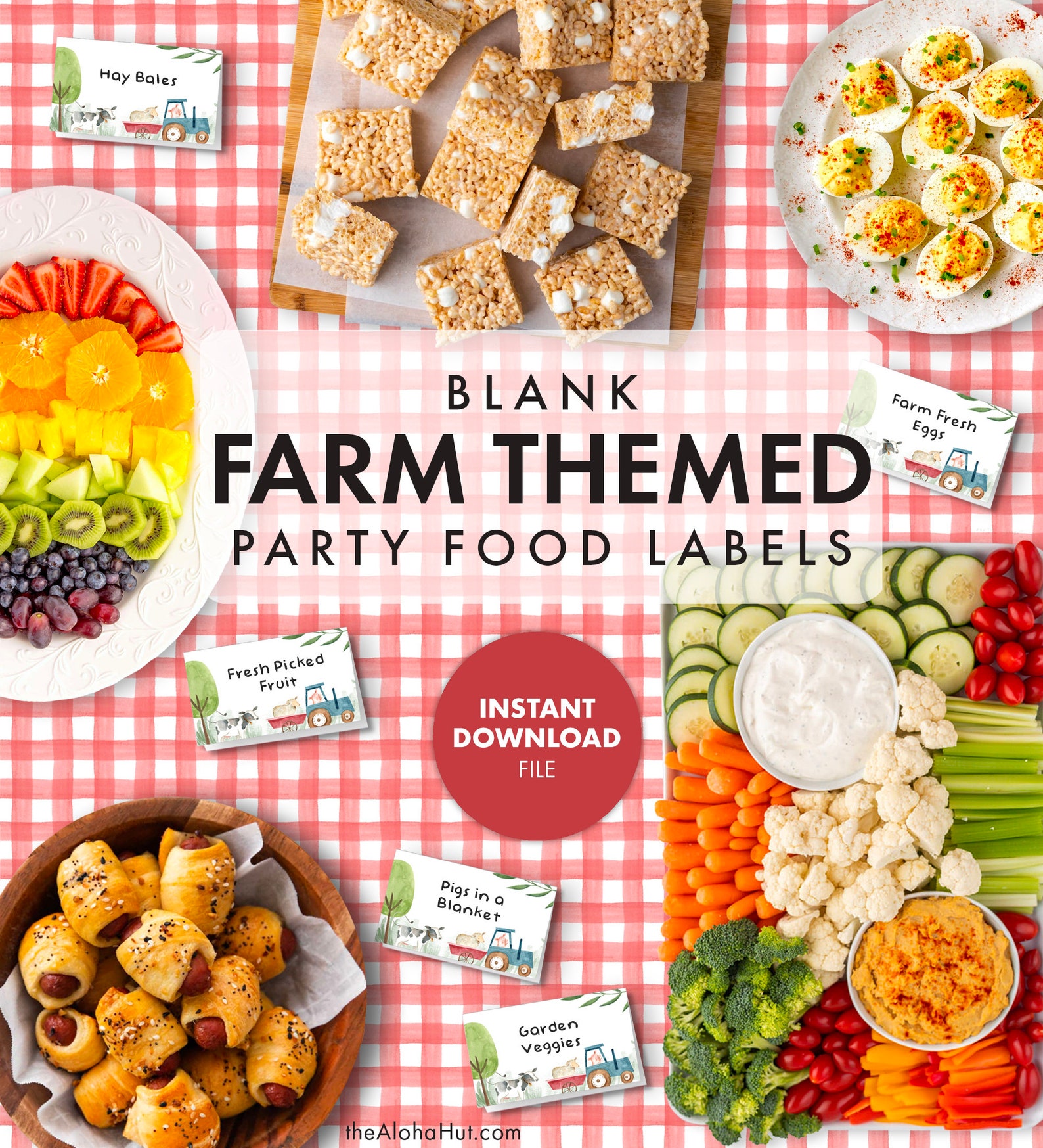 FARM ANIMAL Party Food Labels Cards Kids Birthday Decorations - Etsy