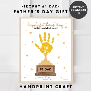 FATHER'S DAY Craft Gift Kids Fingerprint Handprint Footprint Craft Art ...