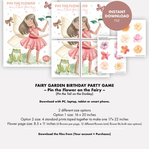 FAIRY Kids Birthday Party Game Pin the Tail Party Games Printable Pin ...