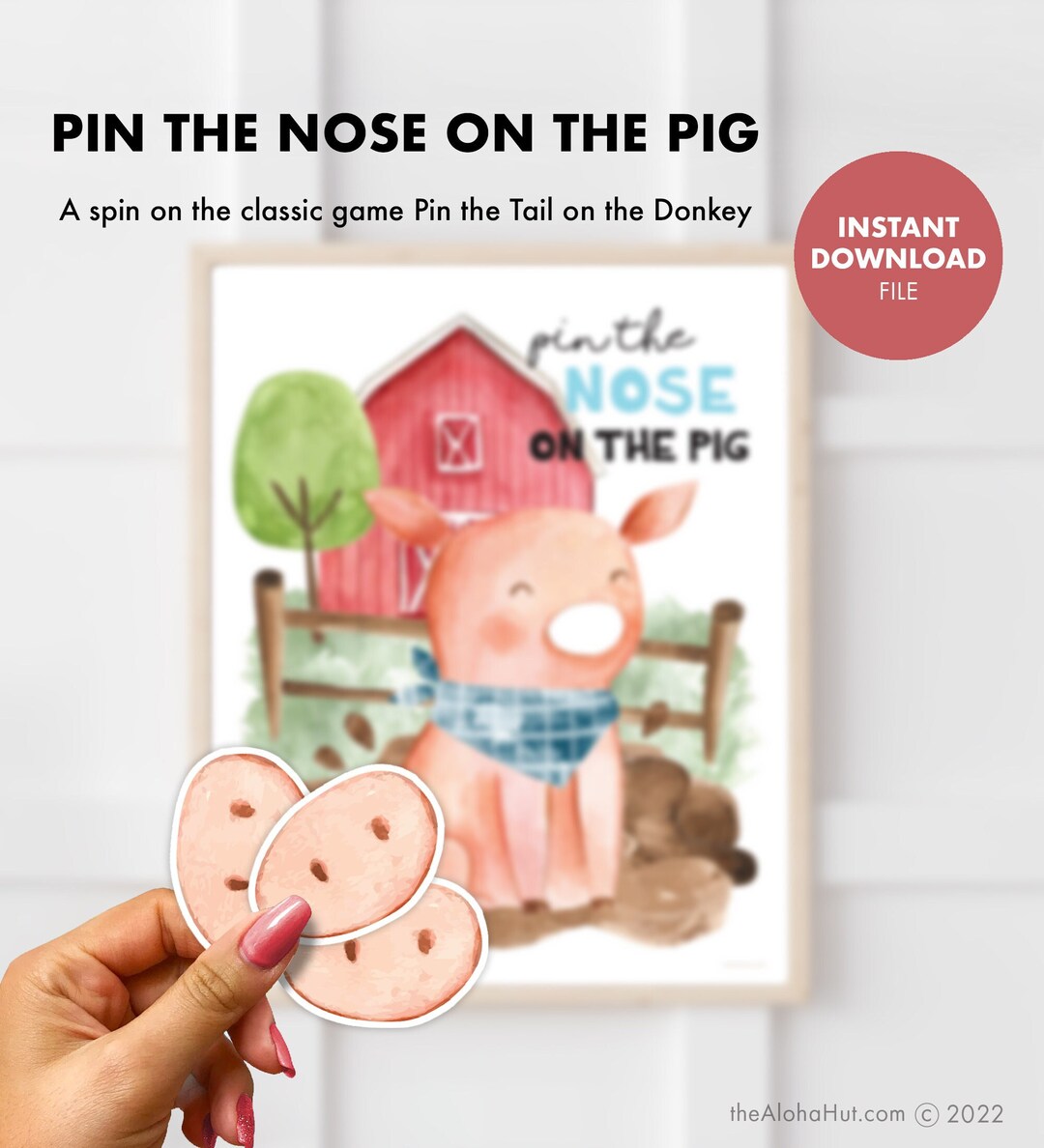 FARM ANIMAL Kids Birthday Party Pin the Tail Game Party Games Printable ...