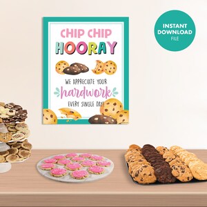 Cookie TEACHER APPRECIATION Sign Poster Thank You Tags Staff Printable ...