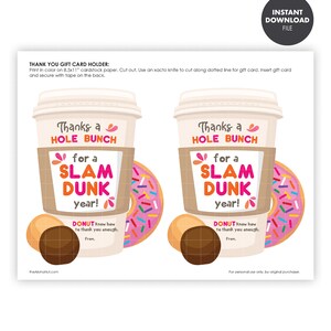 Coffee Donut TEACHER APPRECIATION Gift Card Holder Thank You - Etsy