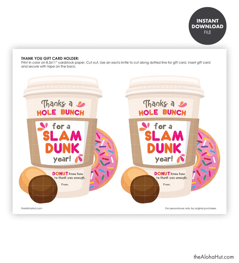 Coffee Donut TEACHER APPRECIATION Gift Card Holder Thank You - Etsy