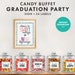 GRADUATION Party Pack CANDY BUFFET Labels Signs Decor Decoration Grad ...