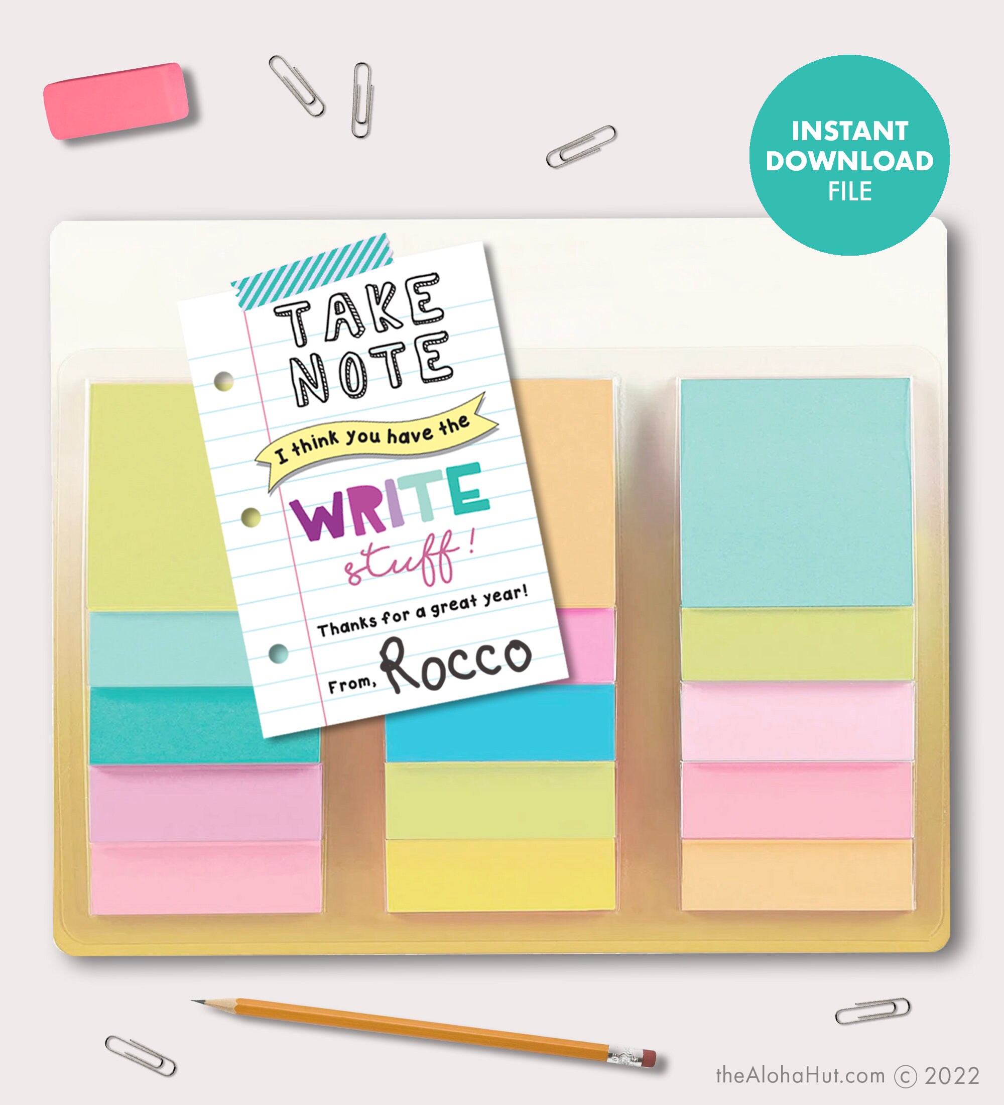 TEACHER APPRECIATION Gift Tag Thank You Teacher Printable | Etsy