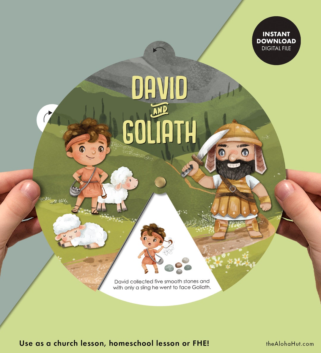 DAVID & GOLIATH Story Wheel PRINTABLE Lesson Kids Activity Religious ...