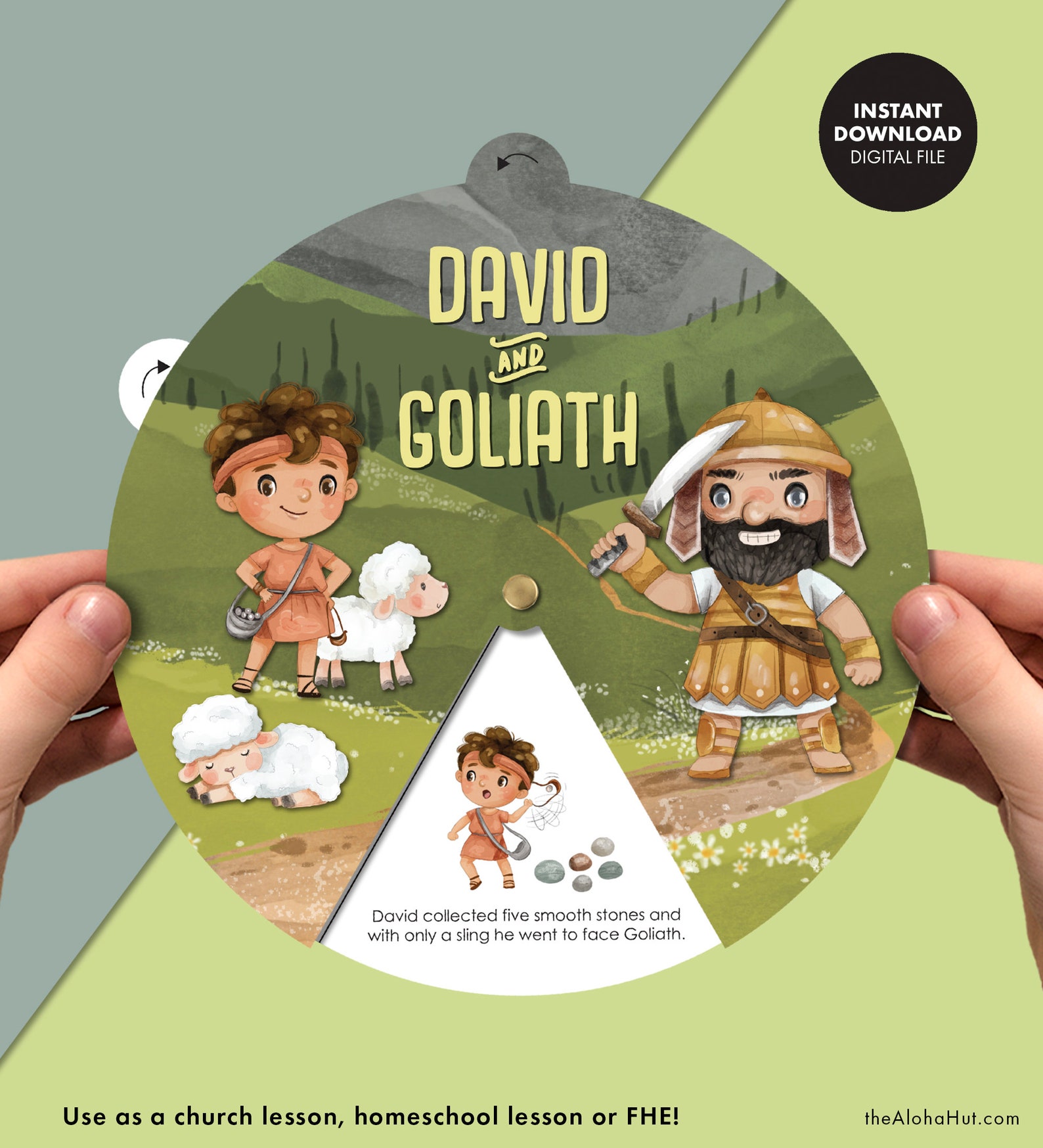DAVID & GOLIATH Story Wheel PRINTABLE Lesson Kids Activity Religious ...