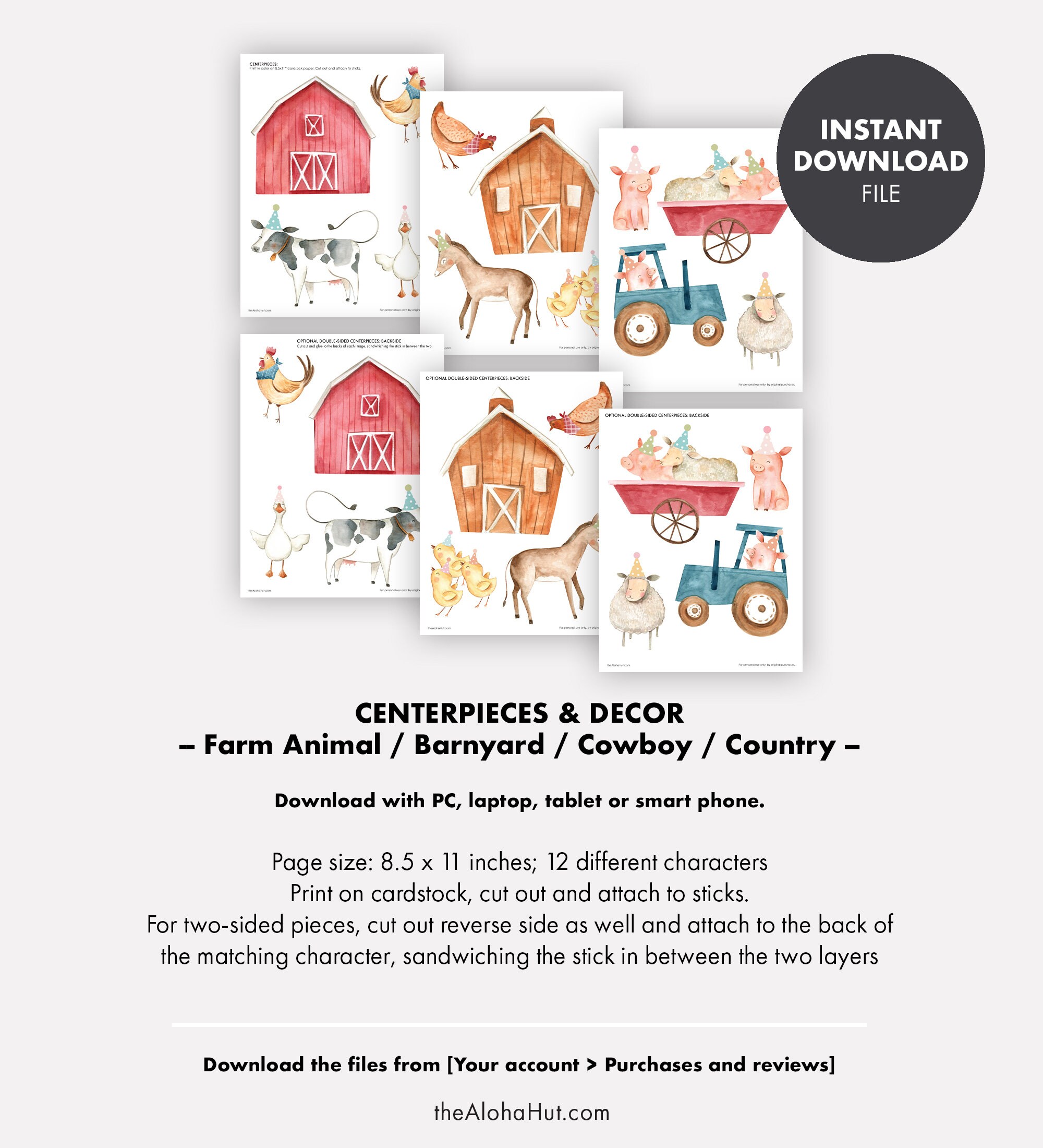 FARM ANIMAL CENTERPIECES Party Table Decor Birthday Cake - Etsy