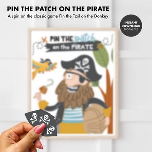 PIRATE Kids Birthday Party Pin the Tail Game Party Games Instant ...