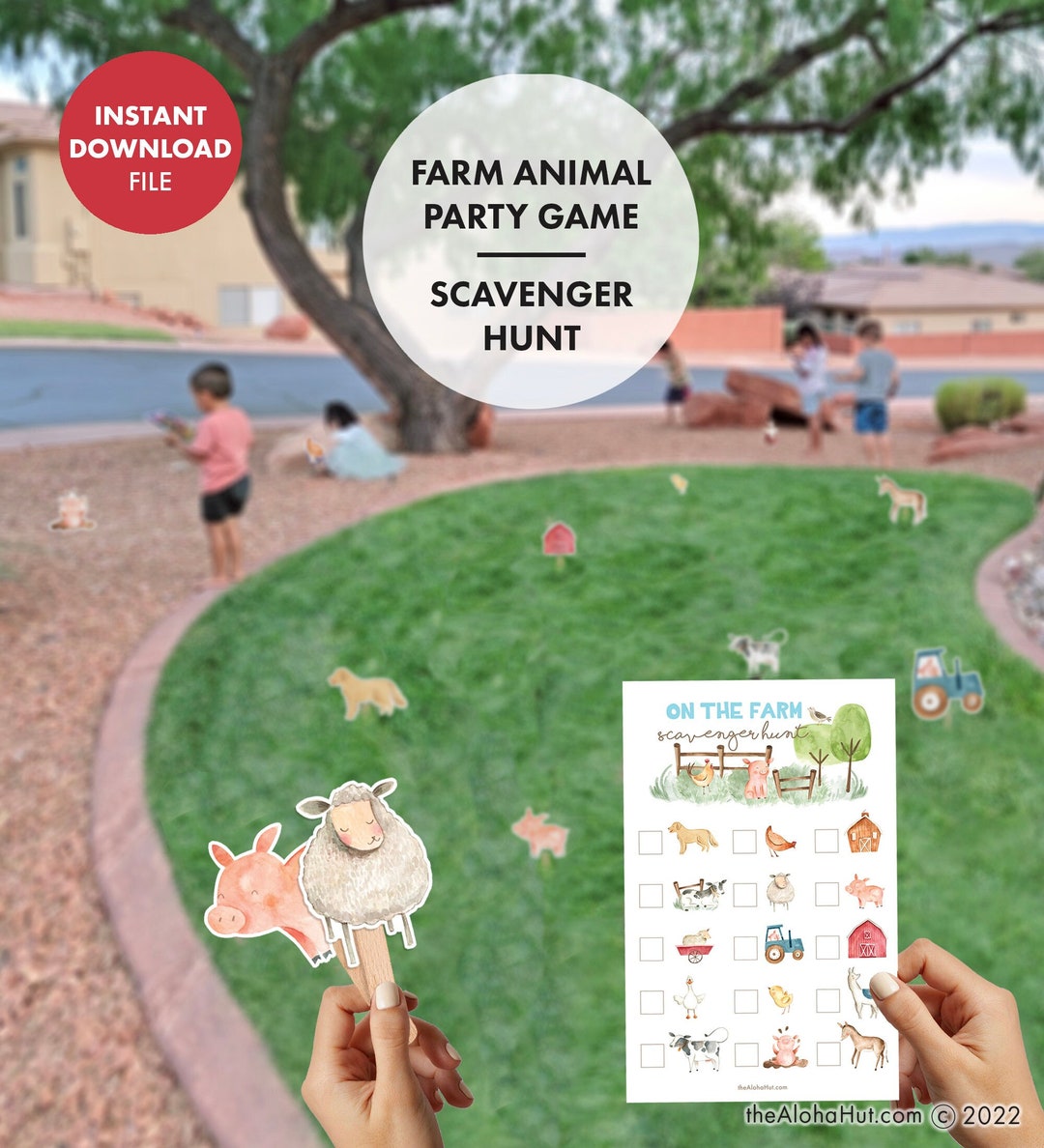 FARM Animal Birthday PARTY GAME Scavenger Hunt Kids Birthday Party ...