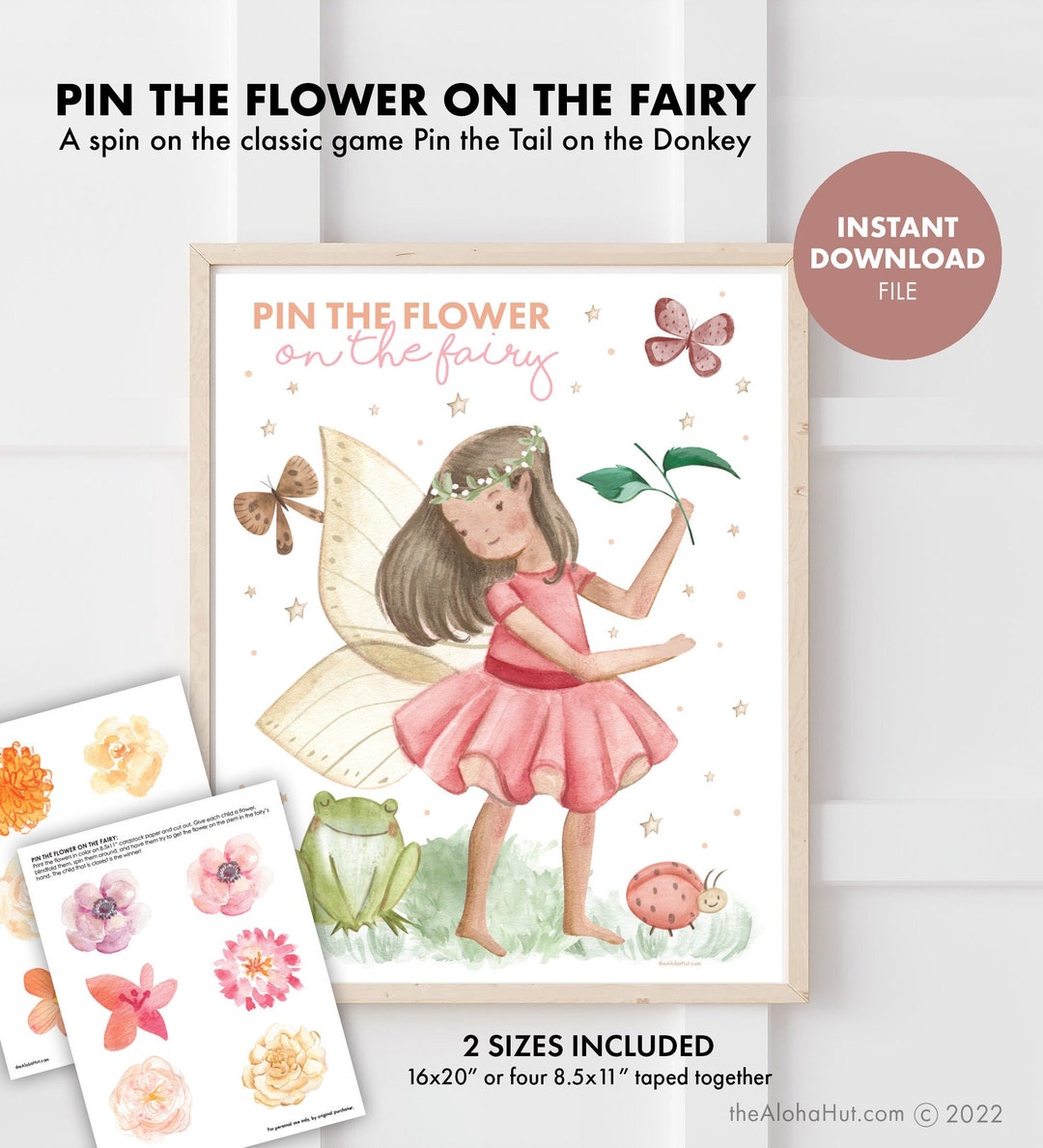 FAIRY Kids Birthday Party Game Pin the Tail Party Games Printable Pin ...