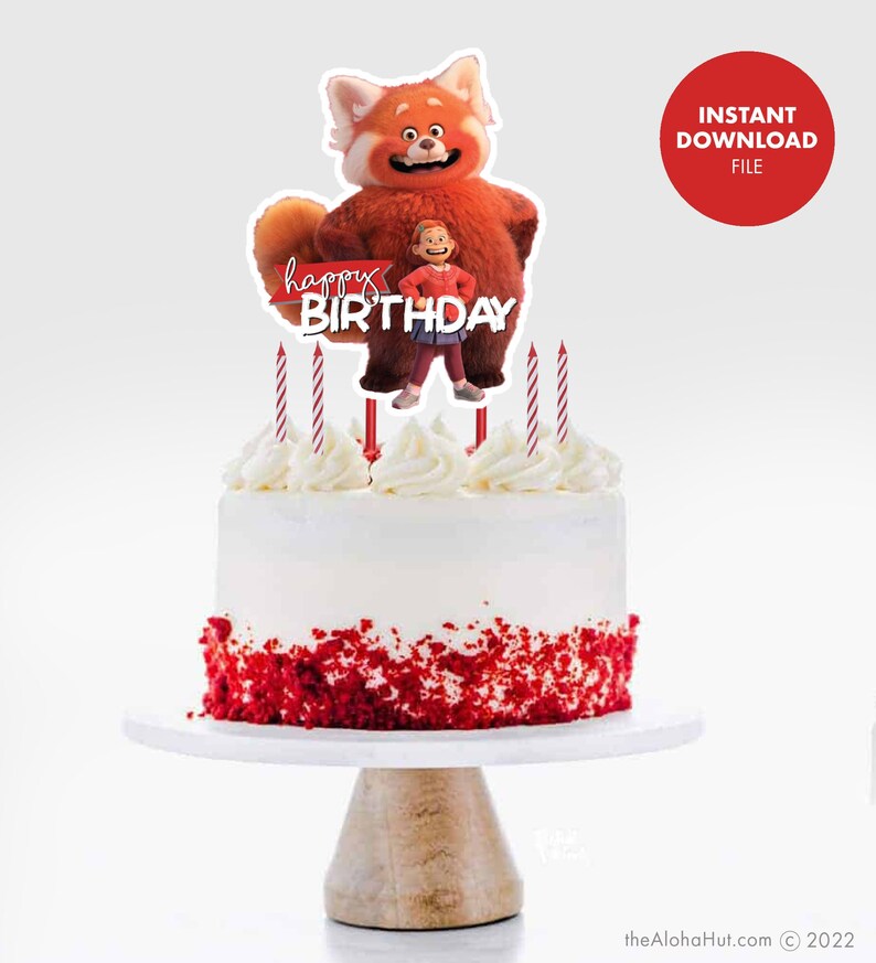 TURNING RED Kids Birthday Party Cake Topper Party Decor - Etsy