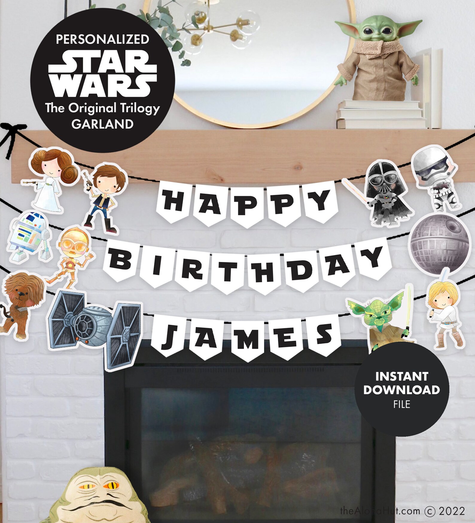 Personalized STAR WARS Kids Birthday Party Banner Garland - Etsy