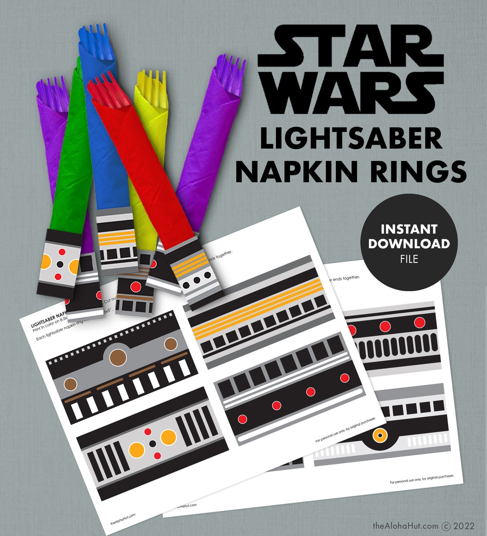 STAR WARS Party Lightsaber Napkin Rings Kids Birthday - Etsy