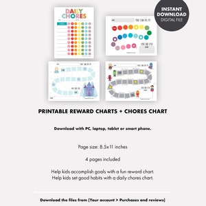 Kids REWARD & CHORE Charts Superhero Princess Elementary Kindergarten ...