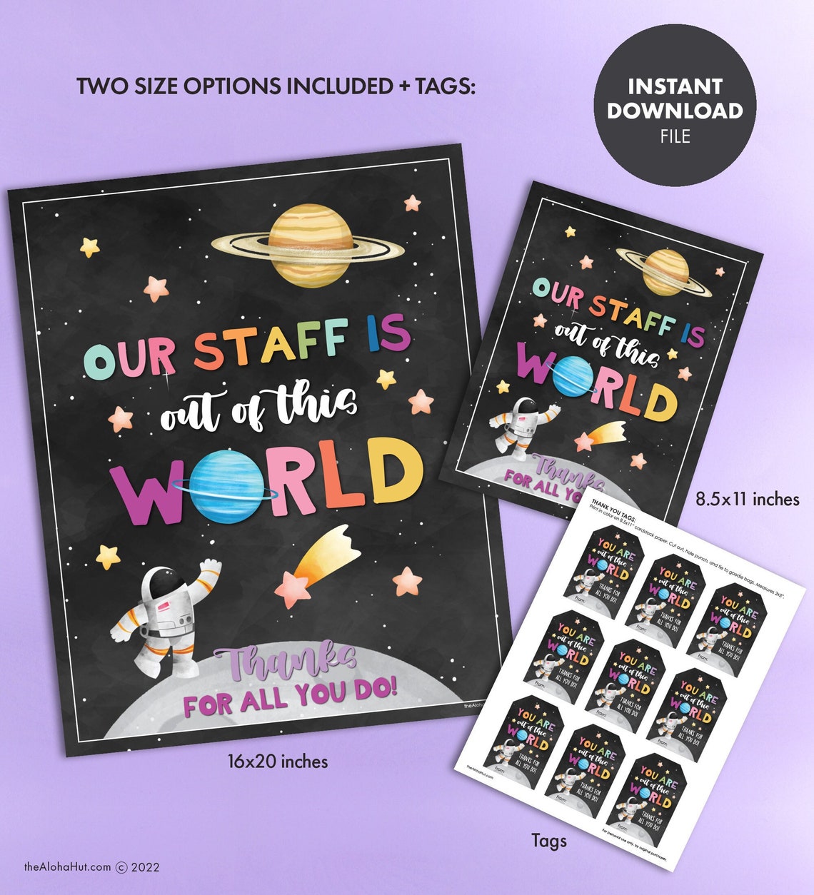 Galaxy Themed TEACHER APPRECIATION Thank You Tags Sign Poster - Etsy