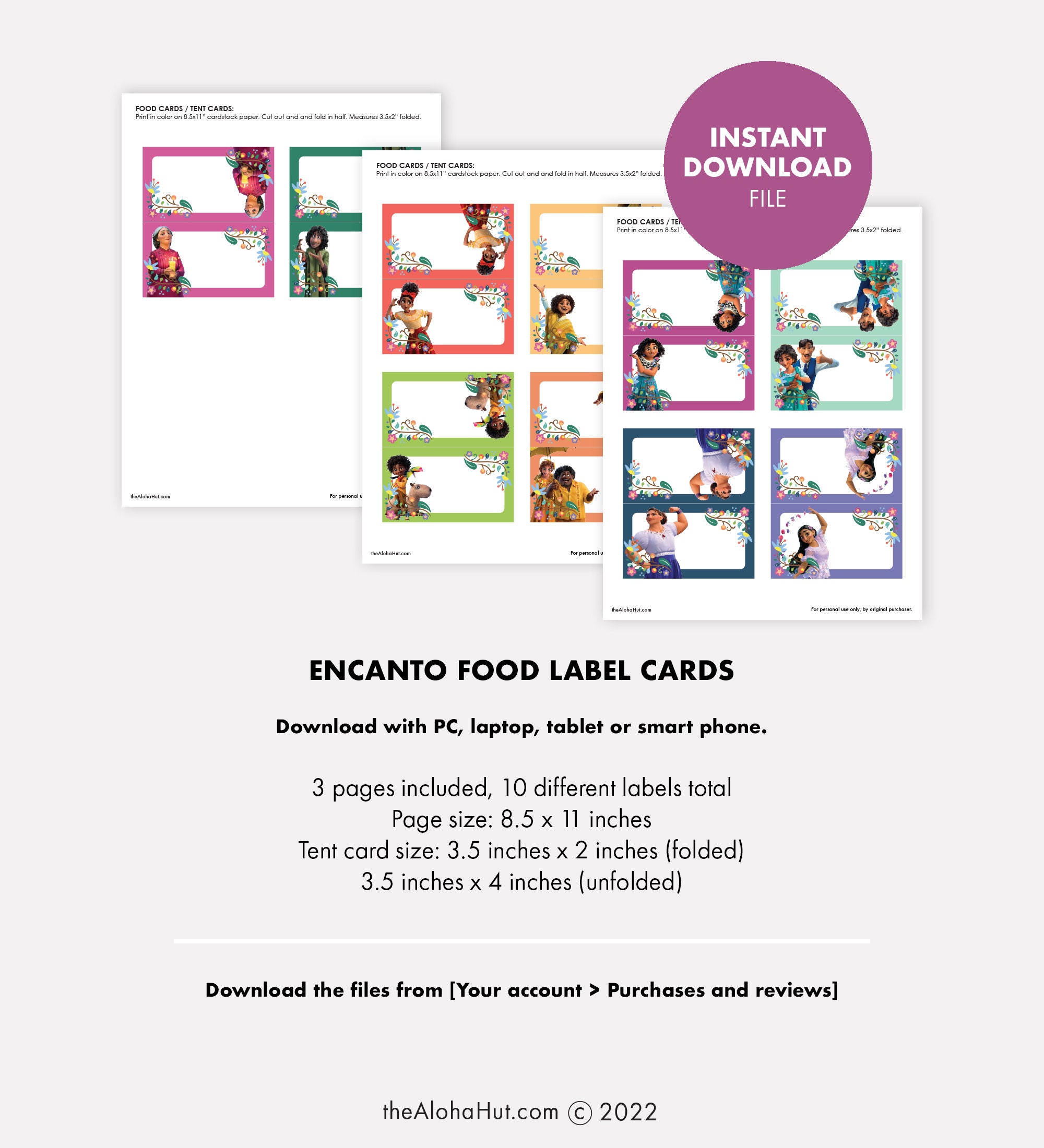 ENCANTO Party Food Labels Cards Kids Birthday Decorations - Etsy UK