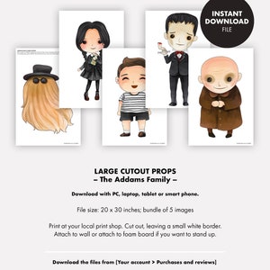 Bundle ADDAMS FAMILY Big Decor Cutout Prop Digital Printable - Etsy