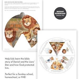 DANIEL & the LIONS' DEN Story Wheel Printable Lesson Kids Activity ...
