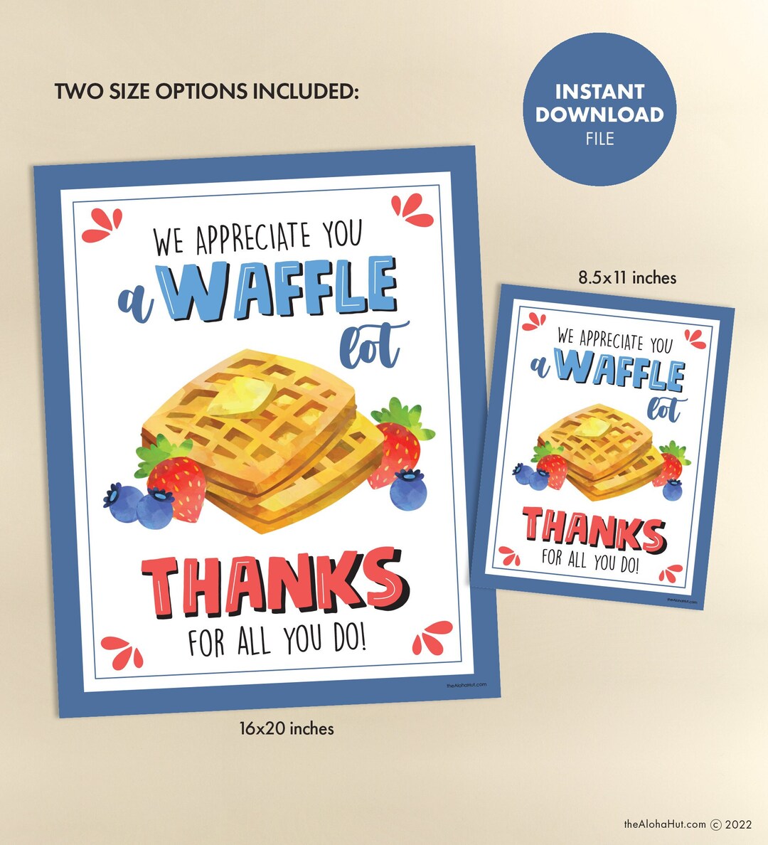 Waffle TEACHER APPRECIATION Poster Sign Party Staff Appreciation ...