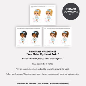 You Make My Heart Twirl PRINTABLE Non-candy PARTY FAVOR Ballerina ...