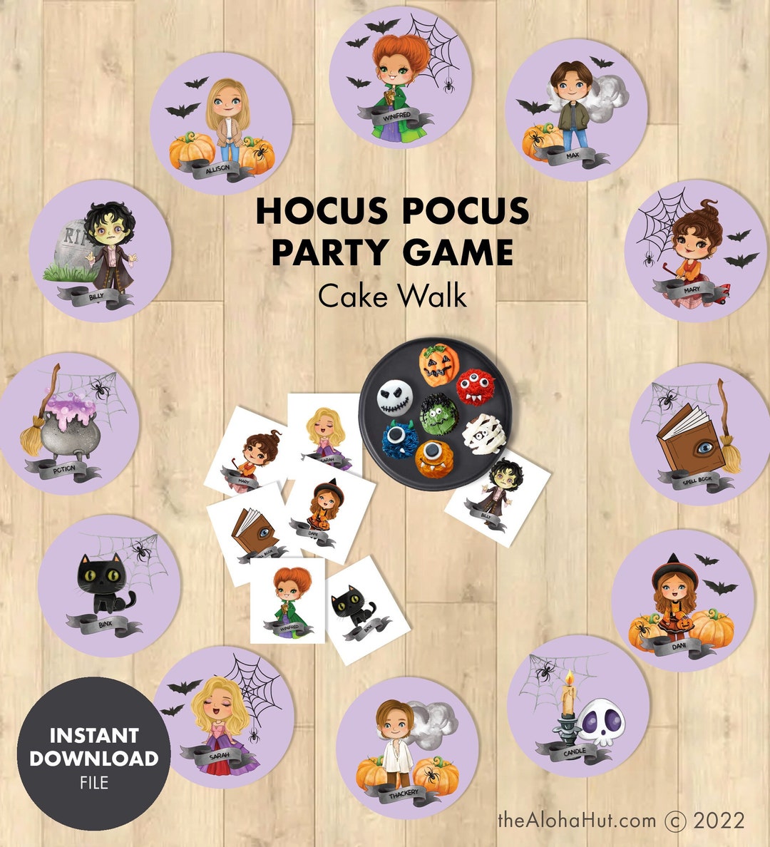 HOCUS POCUS Kids Halloween Party Game Cake Walk Cupcake Printable ...