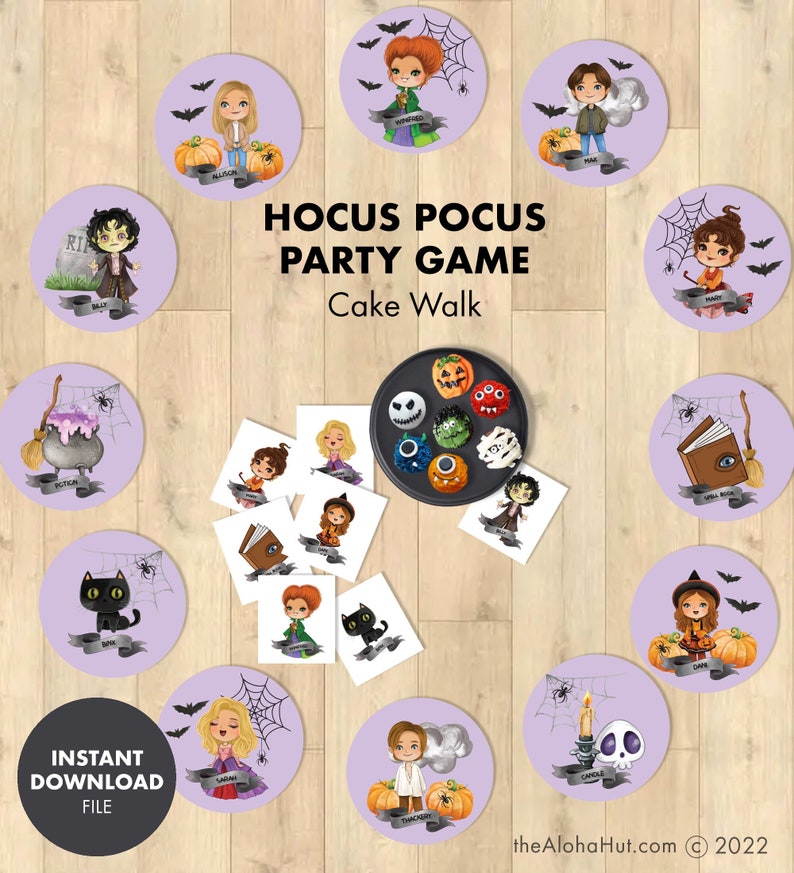 HOCUS POCUS Kids Halloween Party Game Cake Walk Cupcake - Etsy