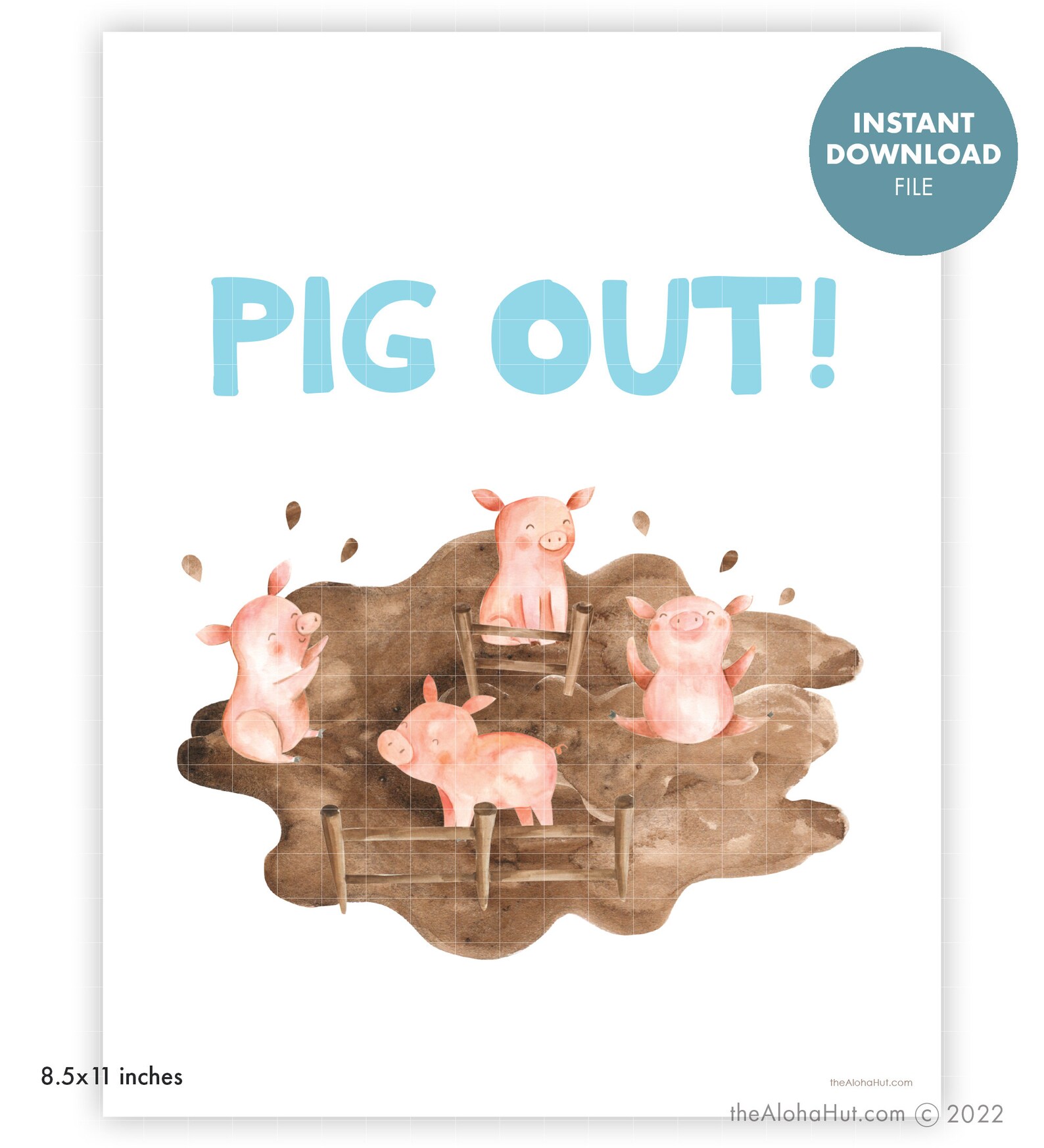 FARM ANIMAL Party Sign Pig Out Food Table Labels - Etsy