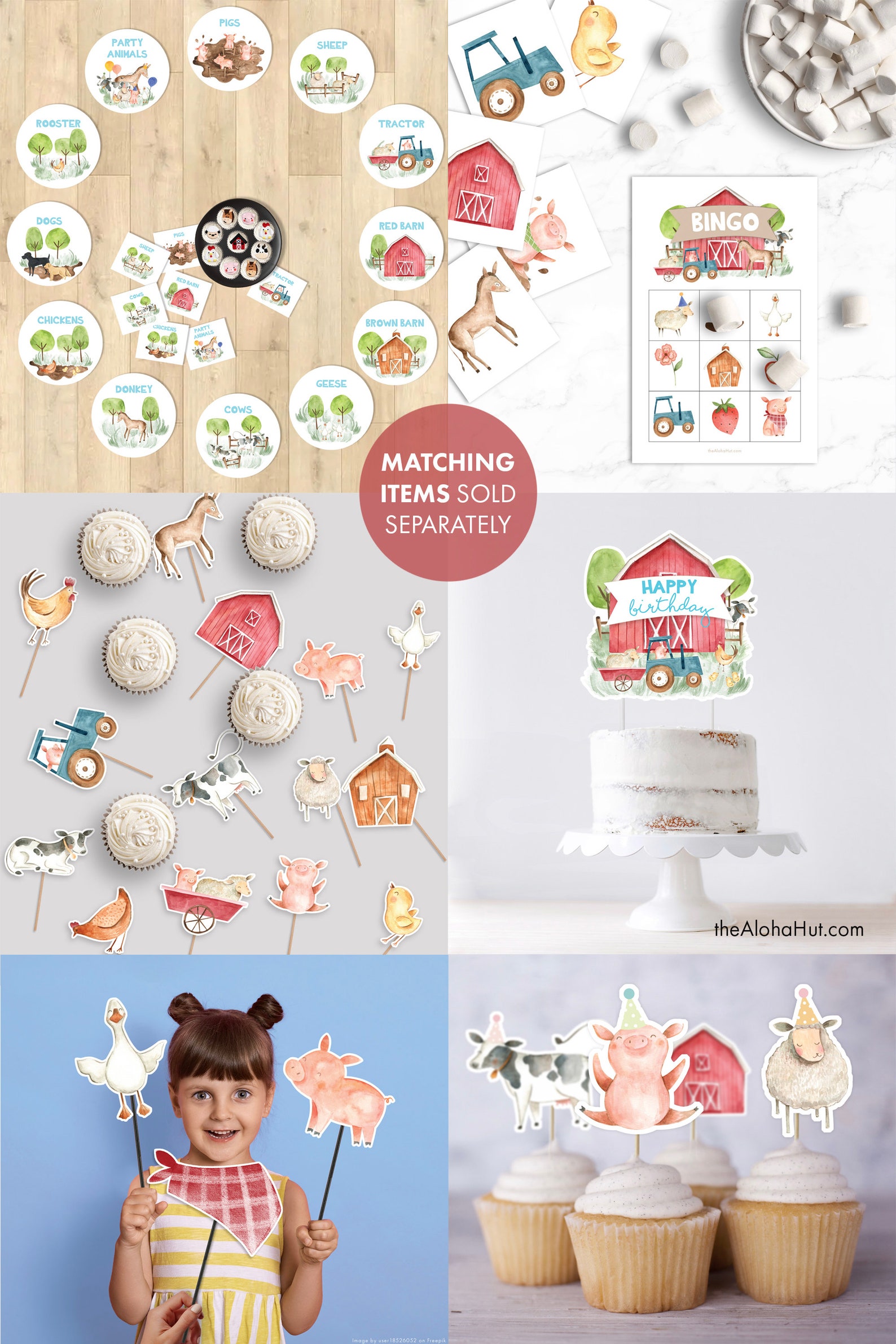 FARM ANIMAL Party Sign Pig Out Food Table Labels - Etsy