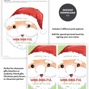 PLAY DOH Christmas Classroom Gift SANTA Printable Kids School Party Non ...