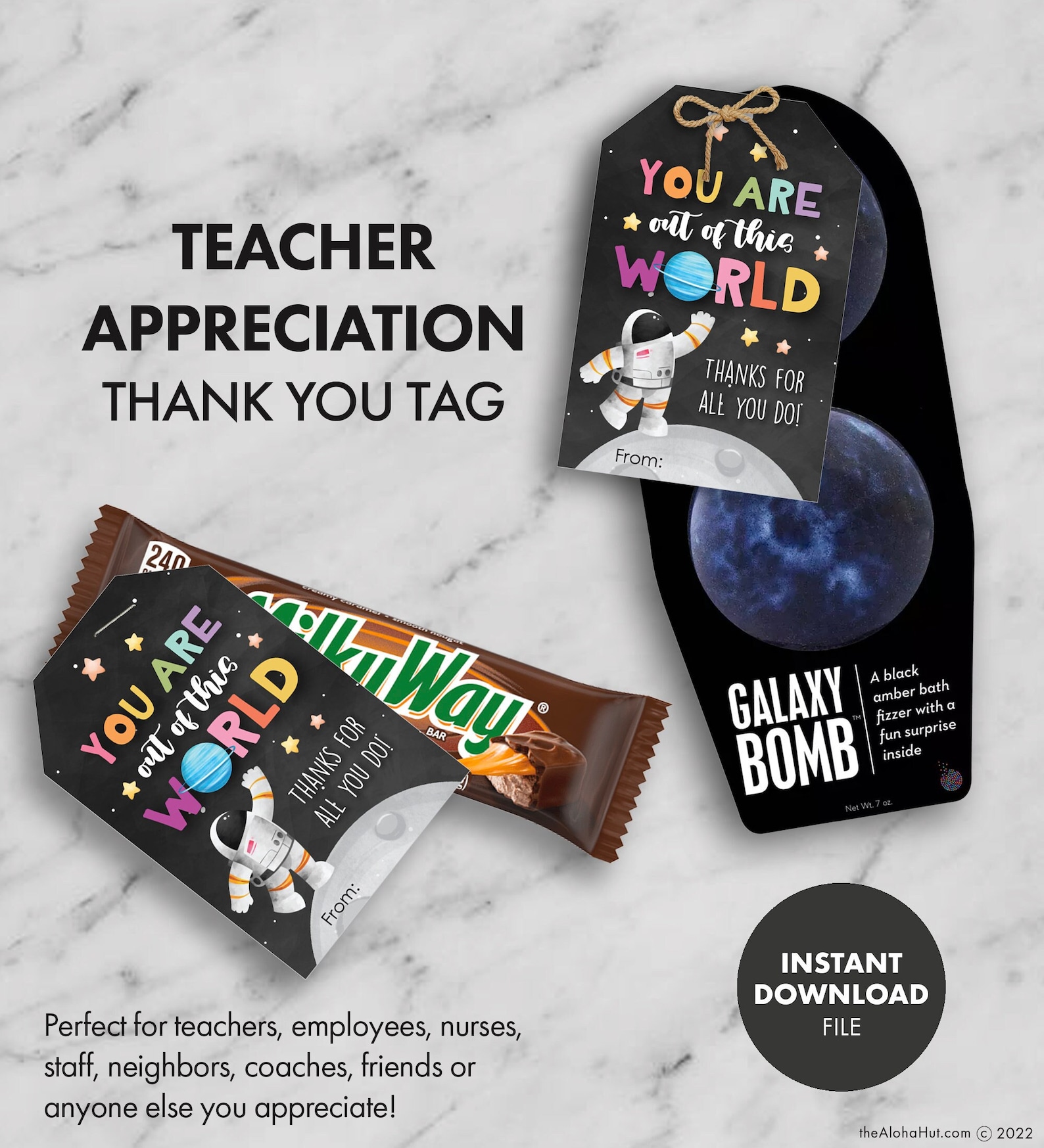 Galaxy Themed TEACHER APPRECIATION Thank You Tags Sign Poster - Etsy