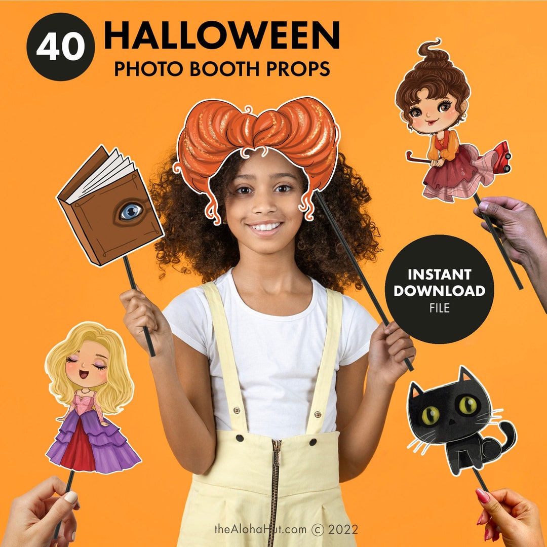 HALLOWEEN Party PHOTOBOOTH PROPS Digital Printable Party Decoration ...