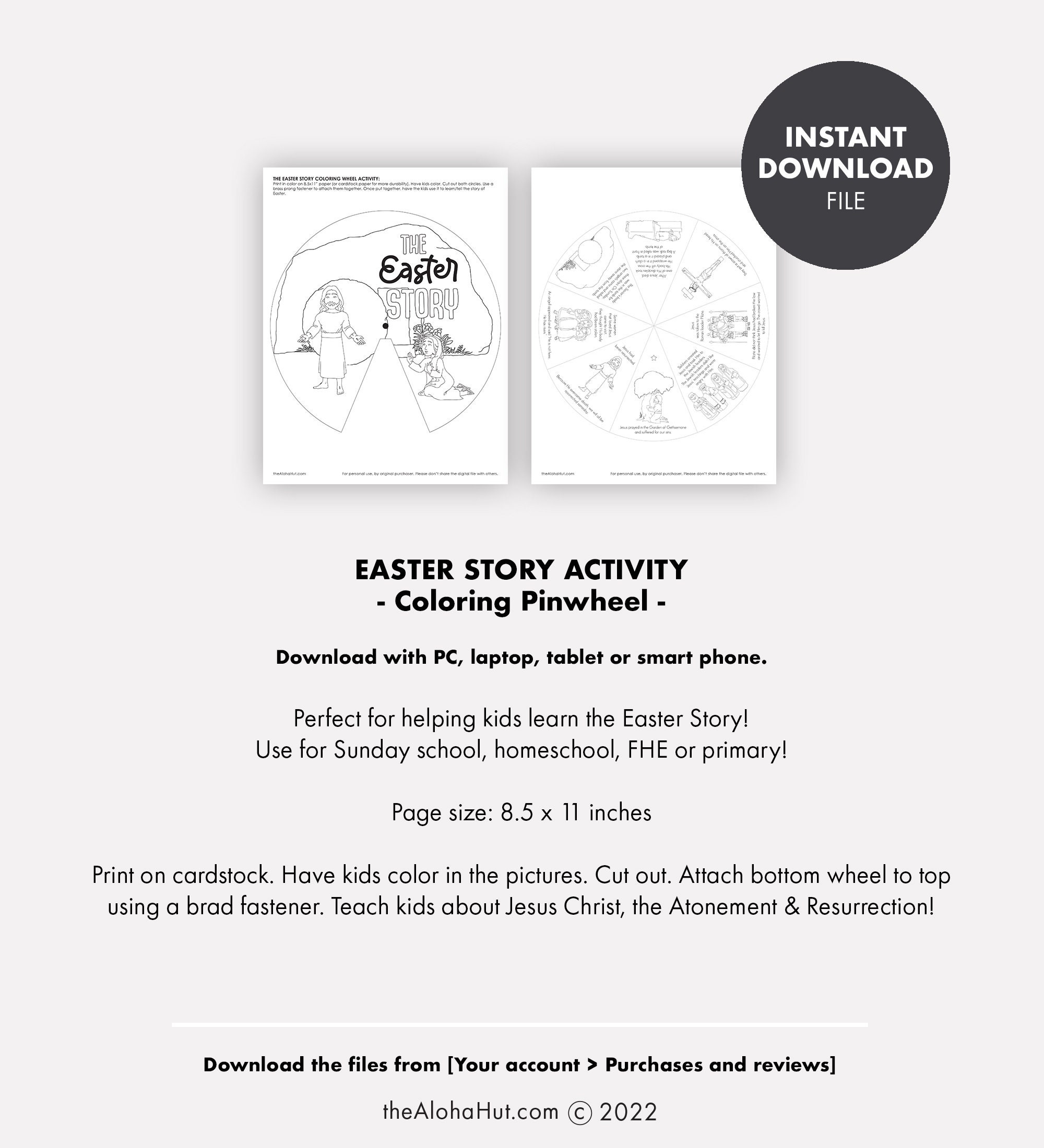 EASTER Story Color Wheel PRINTABLE Kids Activity Religious - Etsy Australia