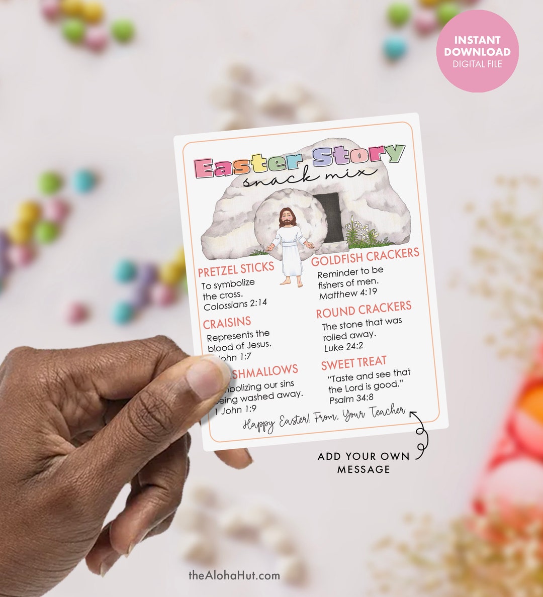 Trail Mix EASTER Story Handout PRINTABLE Religious Christian Church ...