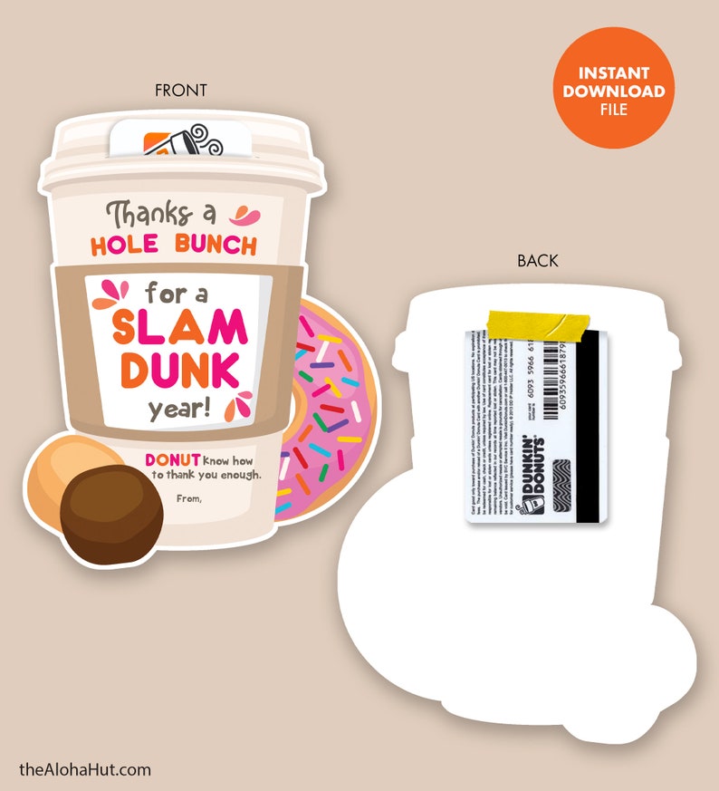 Coffee Donut TEACHER APPRECIATION Gift Card Holder Thank You - Etsy