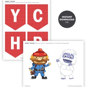 RUDOLPH CHRISTMAS Garland Banner Digital Download Printable Party ...