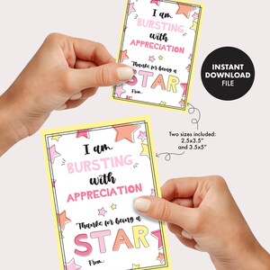 STAR STARBURST Thank You Gift Tag Teacher Appreciation Week Staff ...