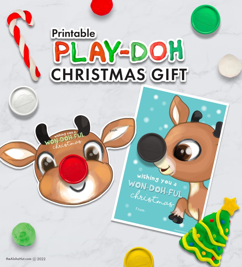 PLAY DOH Christmas Classroom Gift RUDOLPH Printable Kids - Etsy