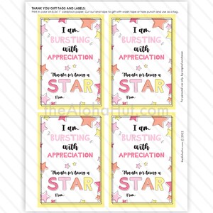 STAR STARBURST Thank You Gift Tag Teacher Appreciation Week Staff ...