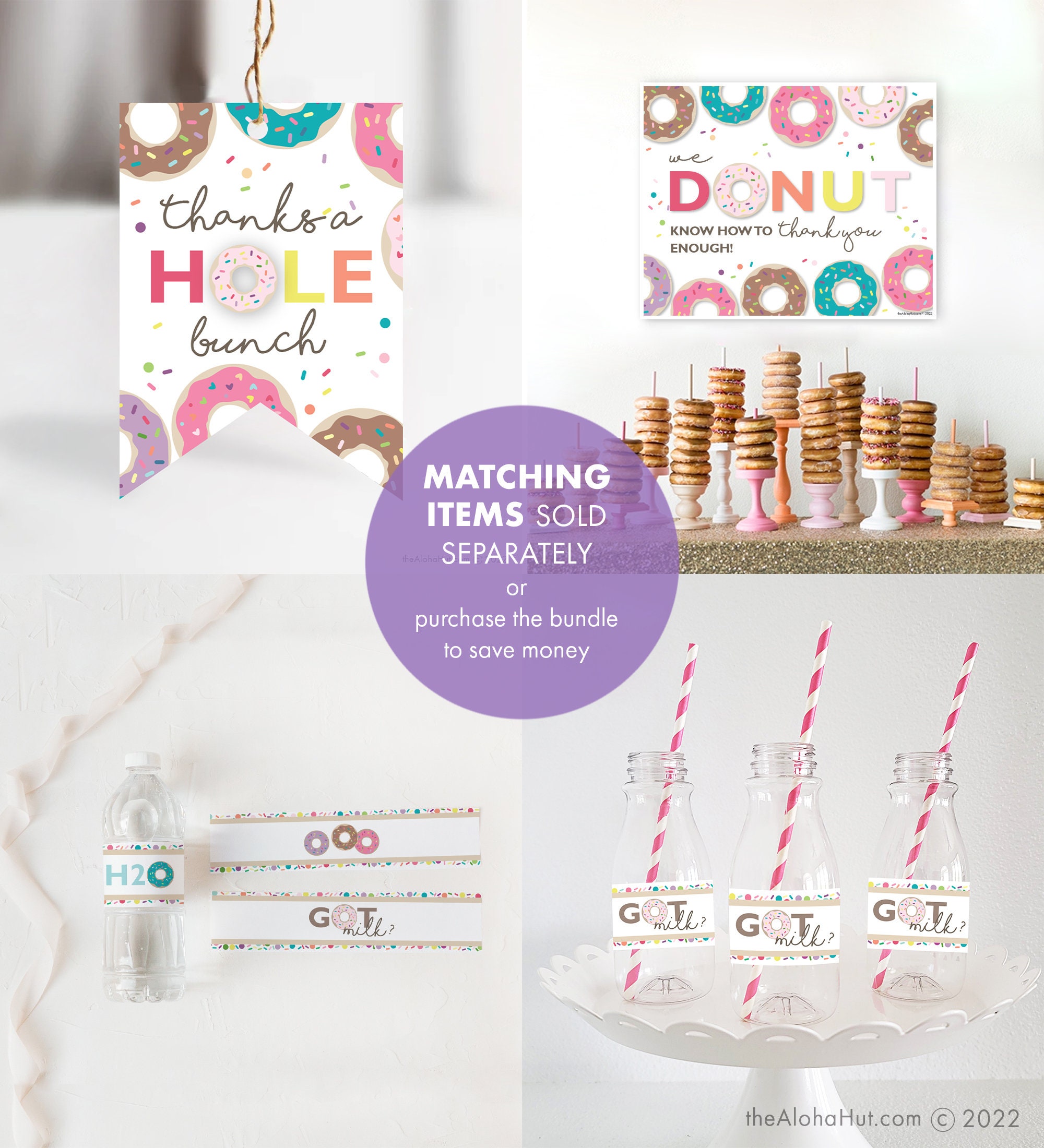 Donut THANK YOU Tags 'thanks a Hole Bunch' Teacher - Etsy