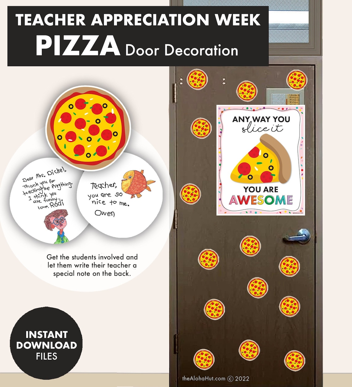 PIZZA Theme Door Decoration Thank You Teacher Appreciation | Etsy