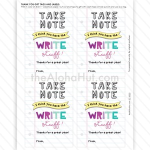 TEACHER APPRECIATION Gift Tag Thank You Teacher Printable Instant ...