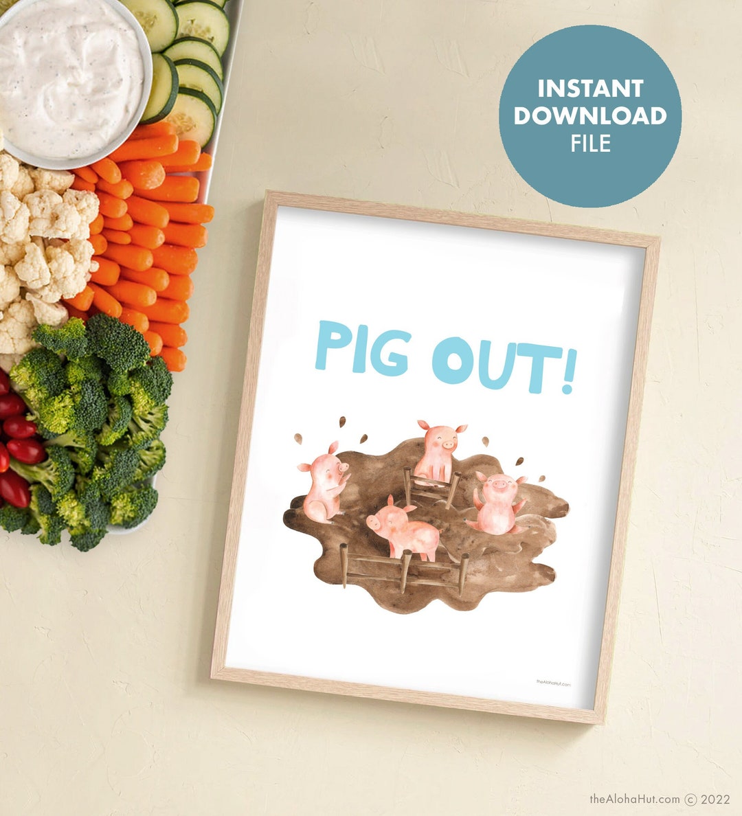 FARM ANIMAL Party Sign Pig Out Food Table Labels Kids Birthday ...